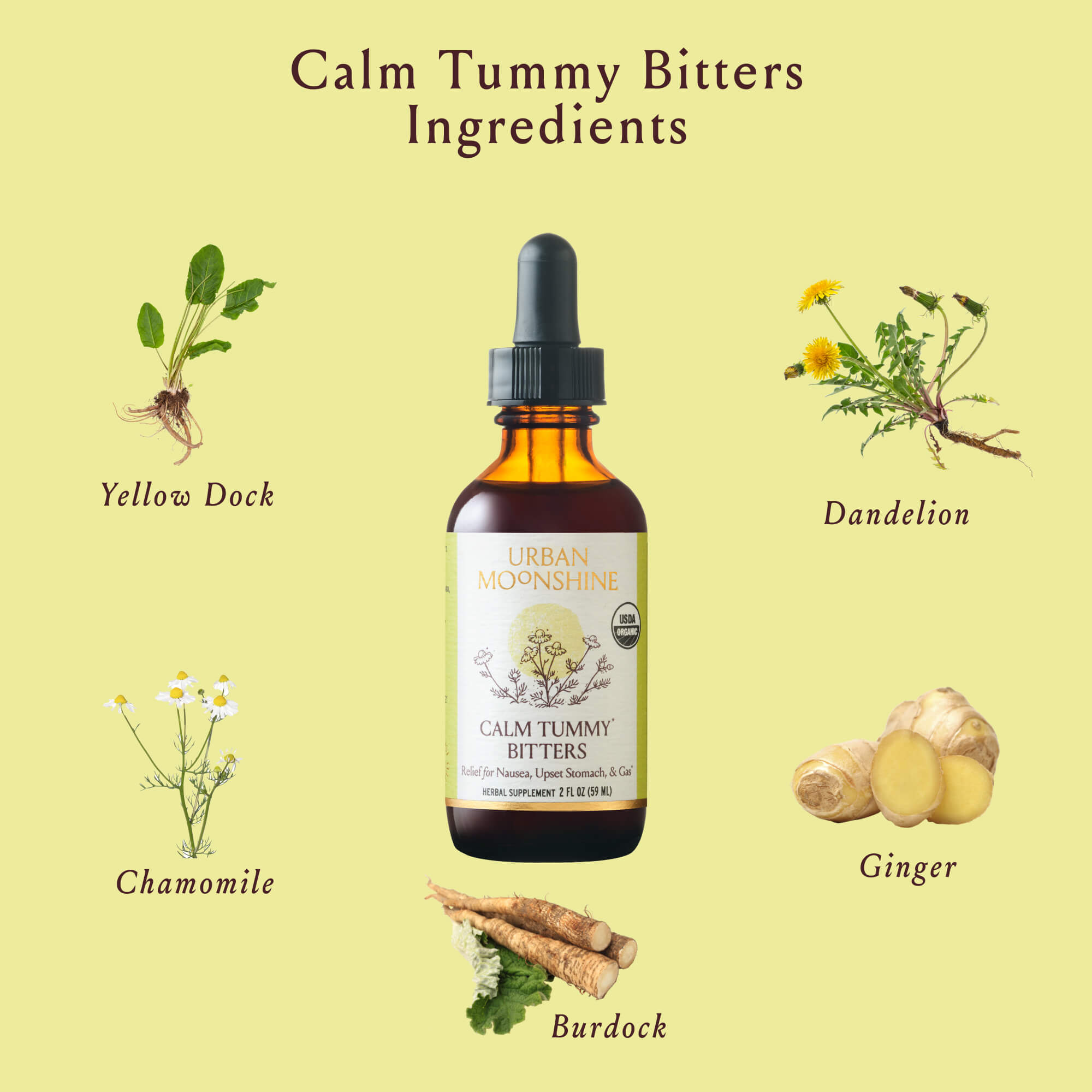 Organic Calm Tummy Bitters - Urban Moonshine